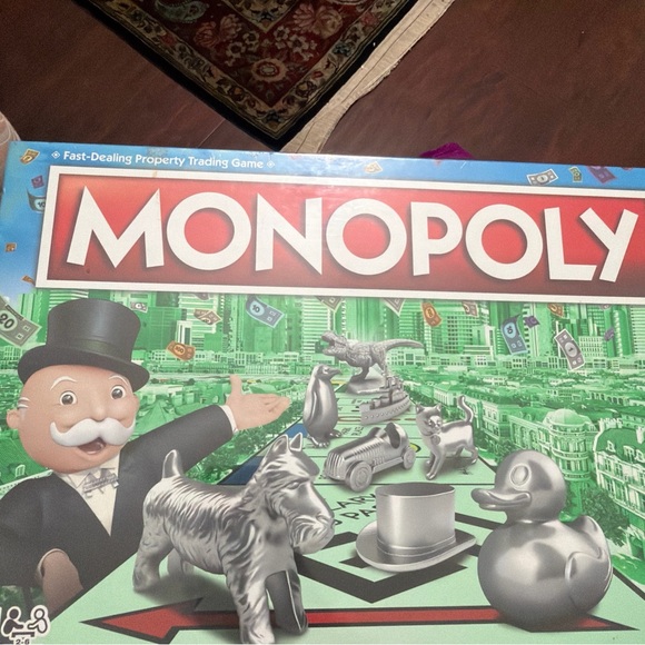 Hasbro | Other | Hasbro Monopoly Board Game Red Green Silver | Poshmark